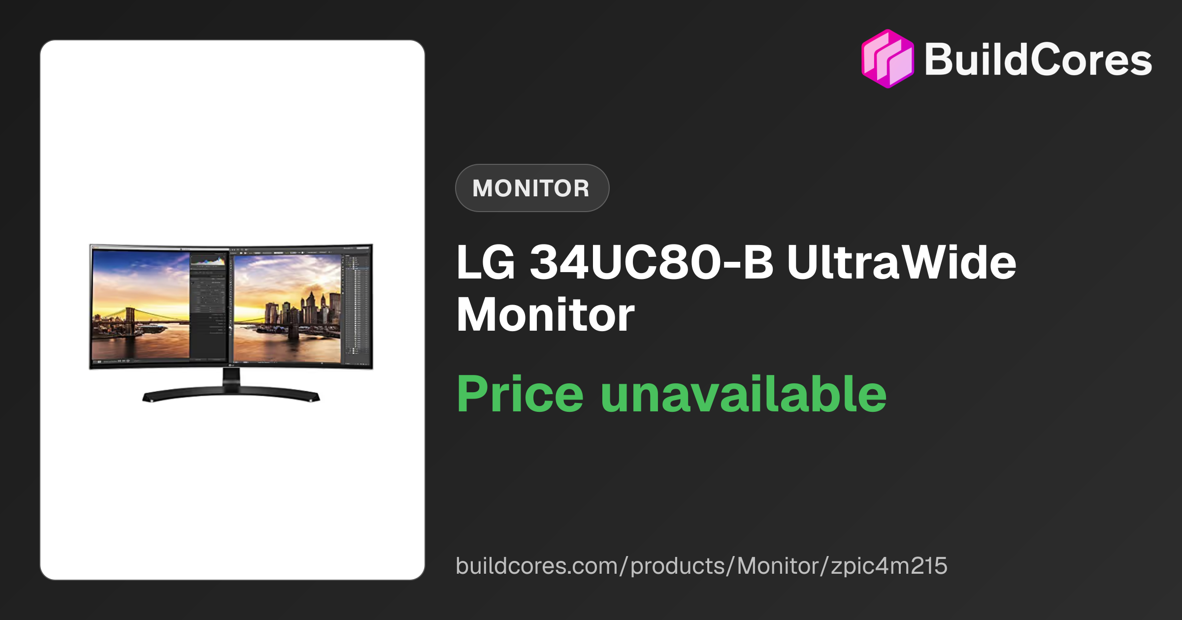 LG 34UC80-B UltraWide Monitor | BuildCores